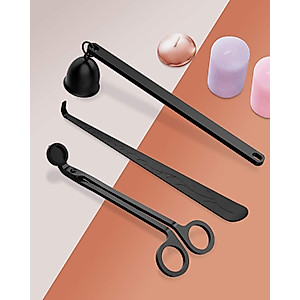 RONXS 3 in 1 Candle Accessory Set, Candle Wick Trimmer Cutter, Candle Snuffer Extinguisher, Wick Dipper with Gift Package for Candle Lover (Black)