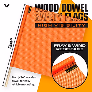 VULCAN Flags, Oversize Load Banners, and Magnets Kit - Includes 2 Stretch Cord Oversize Load Banners, 4 Magnets, 4 Red Flags, 4 Orange Flags, and A High-Viz Vented Storage Bag
