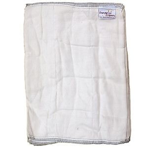 Dandelion Diapers Prefold Cloth Diapers Made from Viscose Bamboo and Cotton Blend Versatile Baby Diaper, 12 Count - Size 2 Infant