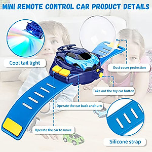 M&HONG Mini Remote Control Car Watch Toys, 2022 New 2.4 GHz Cartoon RC Watch Racing Car, USB Charging Remote Control Car, Cute Watch Car Toy Cartoon RC Car Gift for 3-12 Years Old Boys and Girls