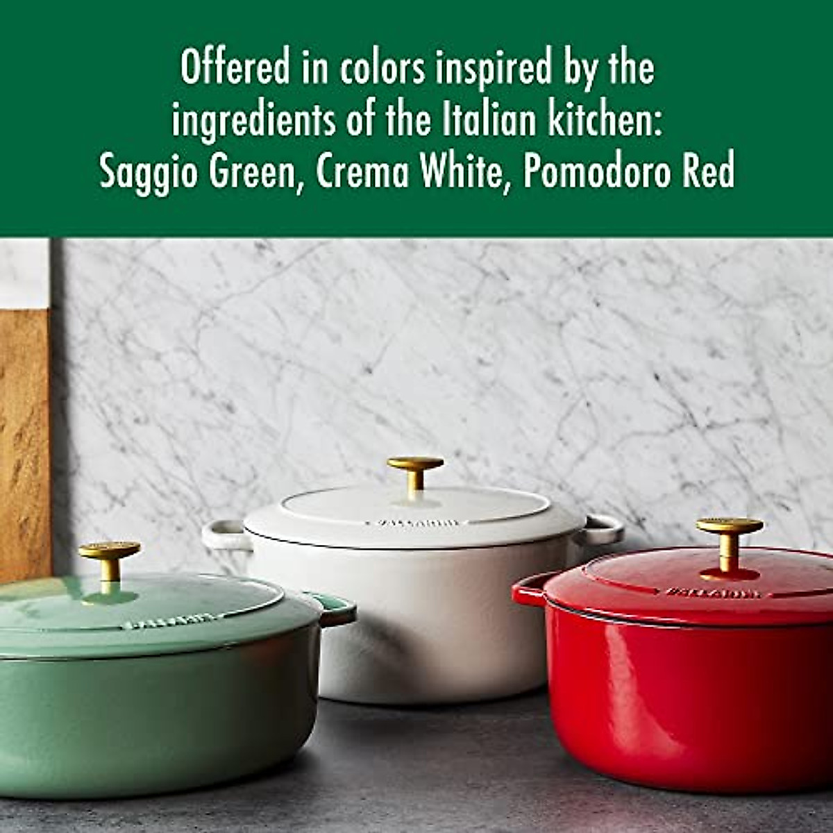 Ballarini Bellamonte Cast Iron Dutch Oven with Lid 4.25-qt, Serves 3-4, Pomodoro Red