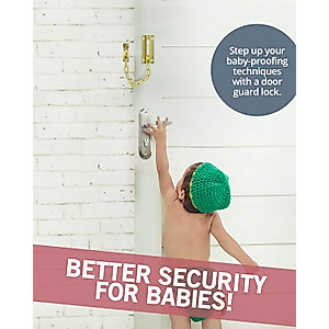 Jack N’ Drill Chain Door Guard with Lock - 2 Pack Chain Lock Door Guard, Sturdy & Rust-Resistant Steel Chain Locks for Inside Door and Extra Front Door Lock, 100% Child Safe (Brass Plated)