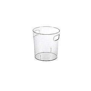 Small Trash Can, Plastic Wastebasket, Round Garbage Container, Transparent Trash Can Clear Wastebasket with Handles for Kitchen Bathroom Office Bedroom Living Roomsmall Waste Basket (M)