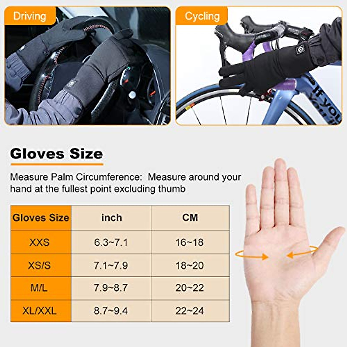 DAY WOLF Heated Glove Liners Electric Gloves for Men Women Rechargeable Battery Hand Warmer for Winter Sports Snow Biking Riding Skiing Cycling Hunting Snowboarding