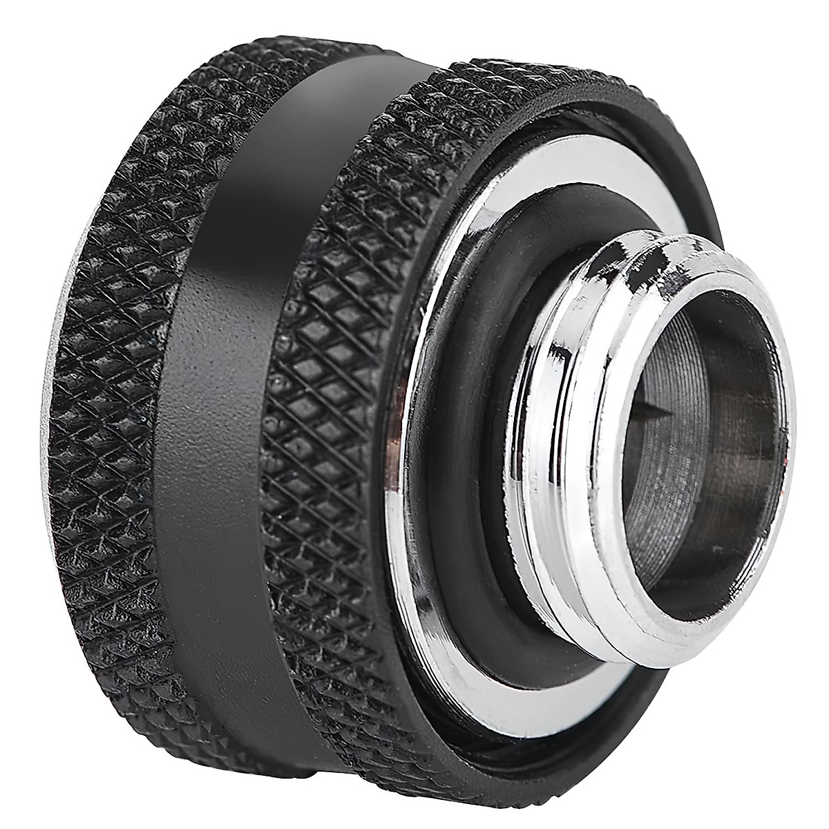 Dracaena 6 Pack G1/4" Thread to 16MM OD Hard Tubing Compression Fitting with Rings for Rigid Acrylic Tube for Computer Water Cooling System, Black