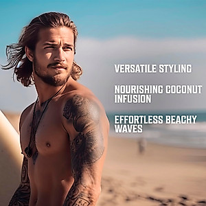 Viking Revolution Coconut Sea Salt Spray for Hair Men - Hair Texturizing Spray with Kelp, Aloe Vera & Red Algae Extract - Surf Spray to Add Volume and Texture - Sea Salt Spray for Men Beach Hair Spray