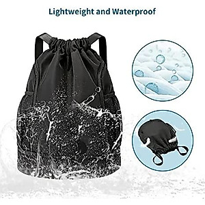 2023 New Sports Backpacks Drawstring Gym Bag Backpack With Shoe Compartment Large Waterproof Shoulder Drawstrings Bags (Blue)