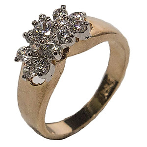 RS Covenant Women's 18 Kt Gold Plated Dress Ring Cubic Zirconia Cluster 017 (7)
