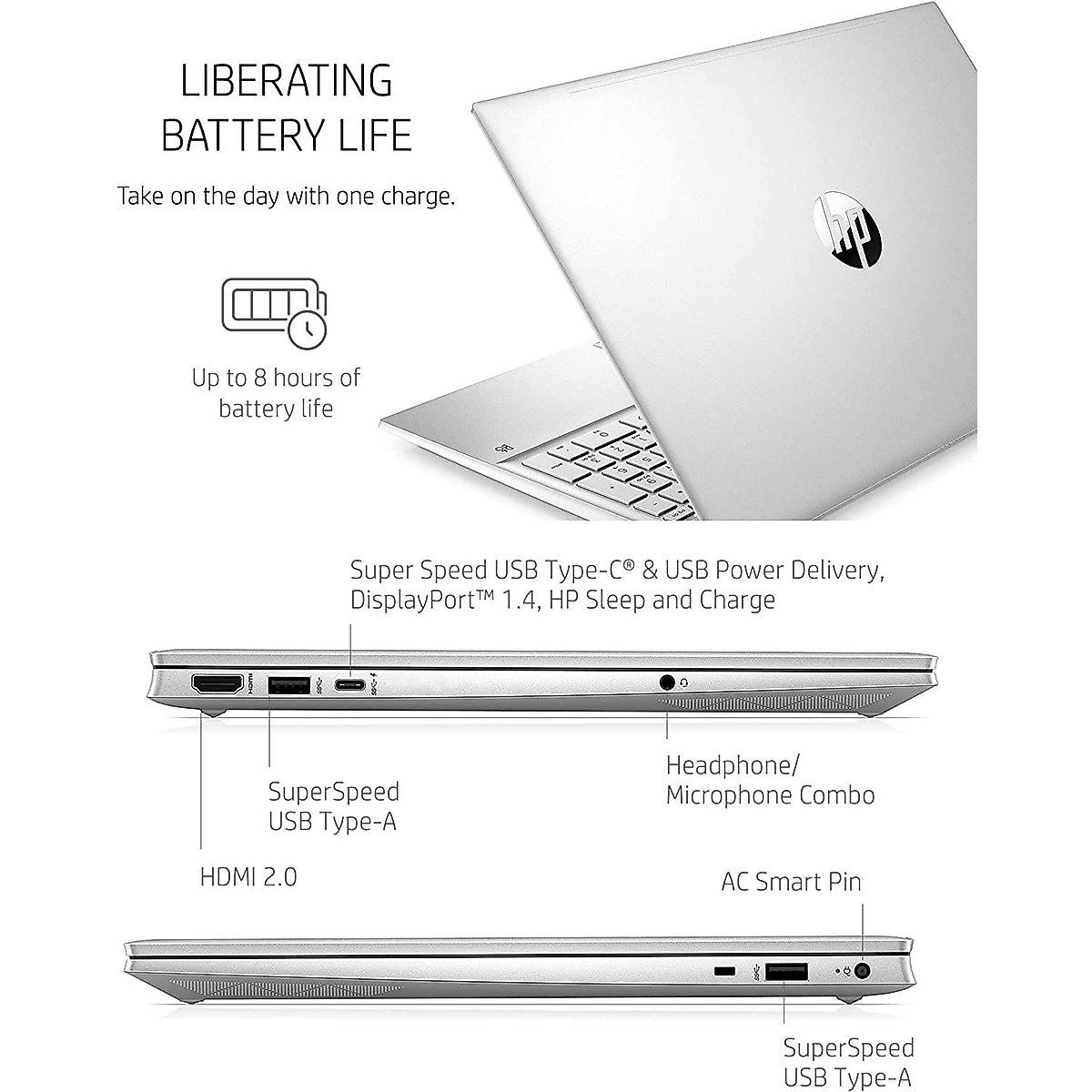 HP Pavilion 15.6" 1920x1080 Touchscreen Laptop | 12th Intel i7-1255U 10-Core Processor | NVIDIA GeForce MX550 | Backlit Key | USB-C | 16GB DDR4 1TB SSD | Win11 Pro