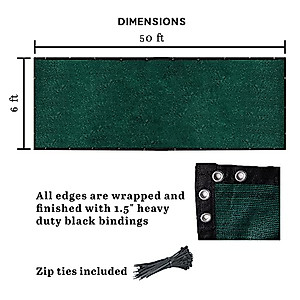 ASTEROUTDOOR Balcony and Fence Privacy Screen 6' x 50' with 90% Shade Rating - Green 170 GSM Polyethylene Fabric