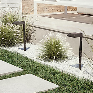 LampLust Black Solar Pathway Lights Outdoor, 4 Pack Stainless Steel Modern Path Lights, Waterproof, LED Metal Solar Garden Light for Yard, Walkway, Driveway & Landscape Lighting