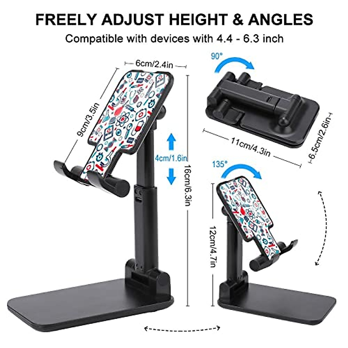 Nurse Medical Cell Phone Stand Foldable Tablet Holder Adjustable Cradle Desktop Accessories for Desk