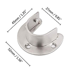 ULIFESTAR Stainless Steel Closet Rod Holder, Shower Curtain Rod Sockets Rod Flange Shelf Brackets,Heavy Duty Furniture Hardware Metal Shower Wardrobe Pole Holder Support,25mm Dia (2 PCS)