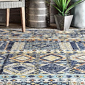 nuLOOM Taliyah Bohemian Fringe Indoor/Outdoor Area Rug, 8' x 10', Multi