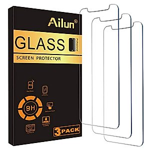 Ailun for Apple iPhone 11 Pro/ Xs/ X Screen Protector,3 Pack,5.8 Inch Display,Tempered Glass 2.5D Edge Work Most Case[NOT for iPhone 11,6.1 inch]