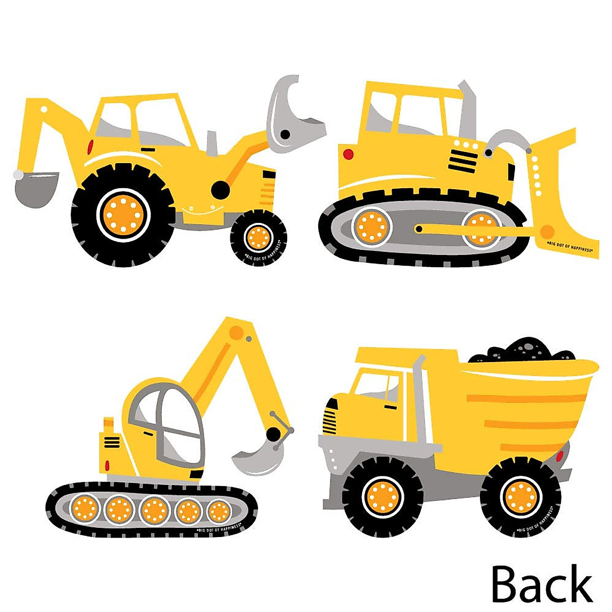 Big Dot of Happiness Dig It - Construction Party Zone - Dump Truck Bulldozer Backhoe Excavator Decorations DIY Baby Shower or Birthday Party Essentials - Set of 20