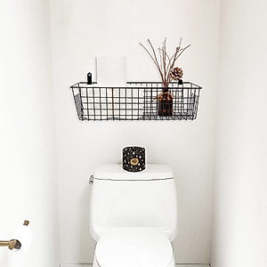 3PCS [Extra Large]Hanging Wire Baskets, Wall Mount Storage Basket, Rustic Toilet Paper Holder for Storage & Organization