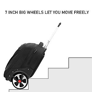 WMHYLYH 22 Inch Rolling Backpack, Waterproof Backpack with Wheels for Business and Travel Commuter, Carry on Laptop Backpack for Women and Men Adult (black)