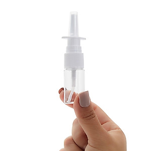 24 Pack Clear Empty Nose Spray Bottle, Reusable Nasal Bottle for Travel Case (0.35 Oz)