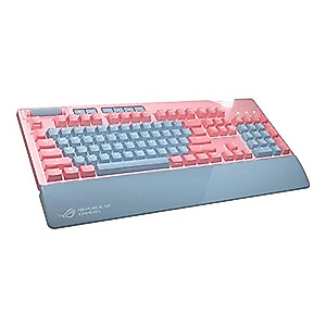 ASUS ROG Strix Flare Pnk (Cherry MX Brown) Limited Edition Mechanical Gaming Keyboard with Switches, Aura Sync RGB Lighting, Customizable Badge, USB Pass Through and Media CONTROLS