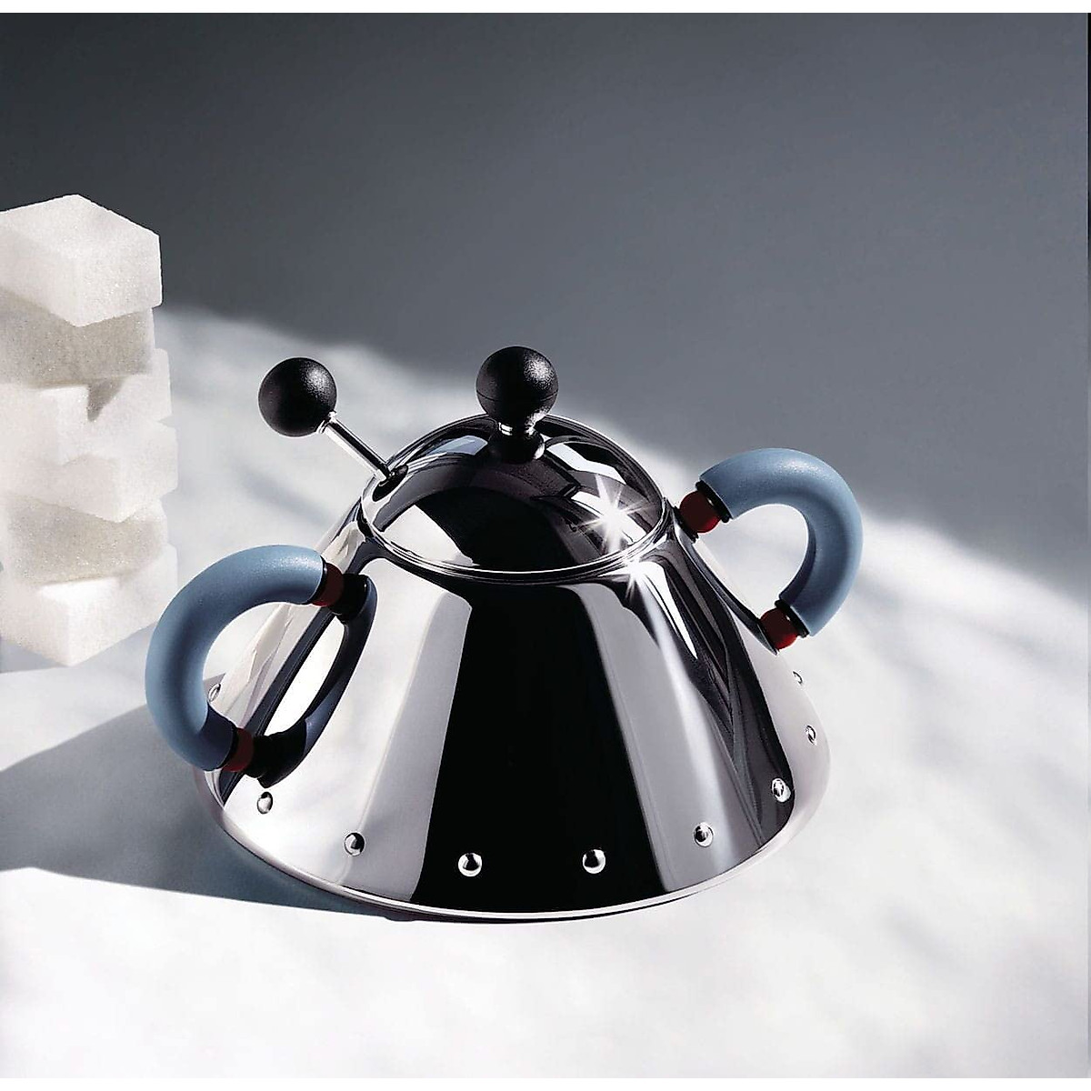 Alessi B Sugar Bowl and Spoon, Black