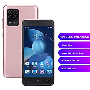 Unlocked Cell Phone, 5" Full HD Unlocked Smartphone 2GB RAM 32GB ROM Dual Card Dual Standby Mobile Phone for Android, Facial Recognition, 2200mAh Battery(Rose Red)