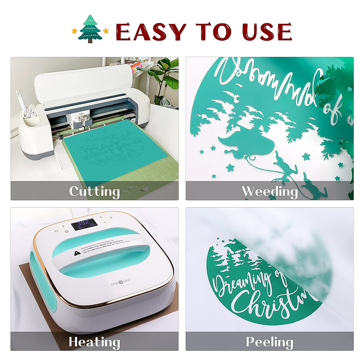 HTVRONT Heat Transfer Vinyl - 16 Sheets Buffalo Plaid HTV Iron on Vinyl for T Shirts and Glitter HTV Vinyl 12" × 10", 11 Colors HTV Vinyl Sheets