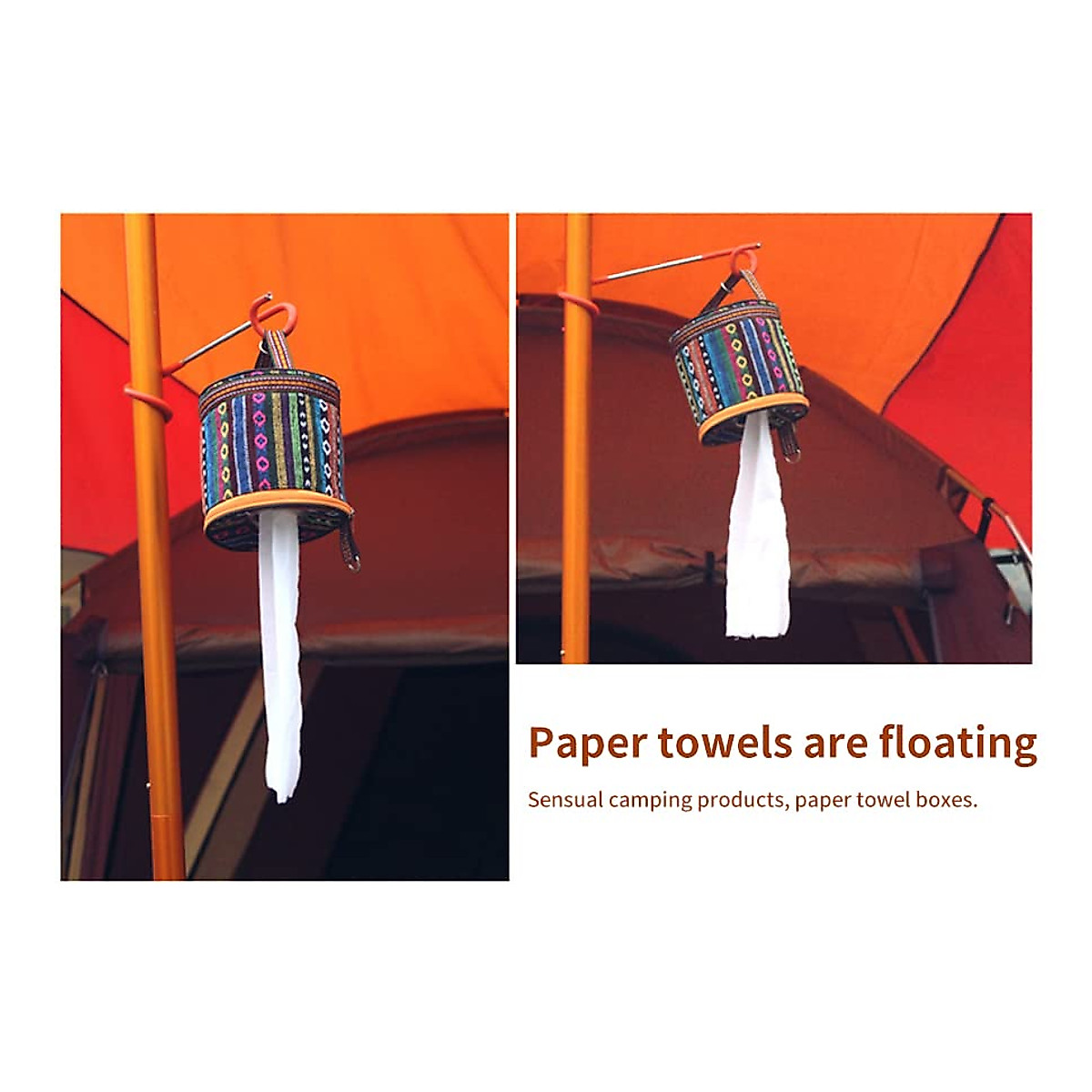 Tissue Holder Toilet Paper Storage Holder Outdoor Hiking Roll Paper Hanging Cover Wipes Box Case Holder Storage Bag with Hook for Camping Tent Home Office Toilet Paper Holder Camping