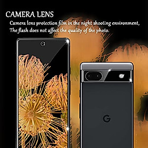 YEYEBF Google Pixel 6A 5G Screen Protector + Camera Lens Protectors, [2+2 Pack] Full Coverage Tempered Glass Screen Protector for Google Pixel 6a 5G-6.1 Inch [Case-Friendly][Fingerprint Compatible]