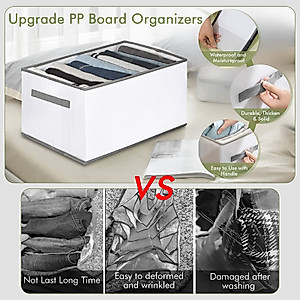 Hayousui PP Wardrobe Clothes Organizer and Storage: Drawer Closet Organizers for Folded Clothing Large Compartment Storage Box Clothe Shelf for Jeans T-shirts Underwear Pants Thick Sweat (9 Grids)