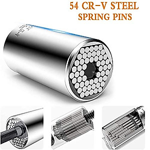 Stocking Stuffers Universal Socket-Multi-function Tools Socket Set，Power Drill Adapter, Steel Super Universal Socket Grip Gadgets for Men,Husband,Boyfriend 1/4- 3/4 (7mm-19mm) & 5/32"-1/2"（4mm-13mm）
