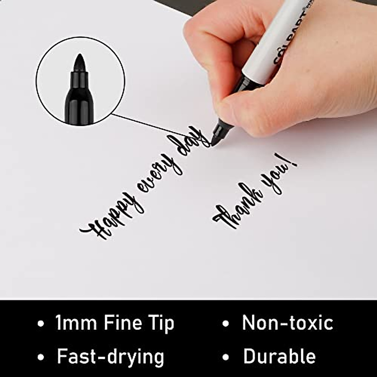 Permanent Markers,Fine Tip Black Permanent Marker Pens Bulk of 85 Pack Black Marker Set Waterproof,Quick Drying Black Markers Permanent Work On Wood,Metal,Plastic,Stone,Glass For Office School Home