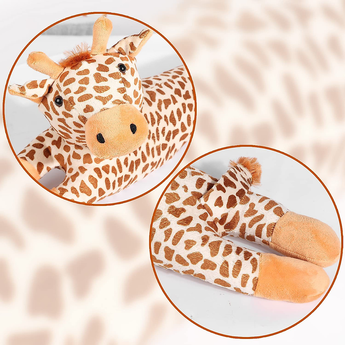 SANFERGE 36 Inch 3LB Heavy Duty Under Door Draft Stopper, Decorative Soundproof Door Draft Blocker, Energy Saving Draft Guard, Giraffe Yellow