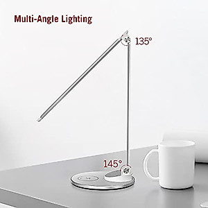 WorkPro™ LED USB Desk Lamp with Wireless Charger, 16-1/2"H, White/Silver