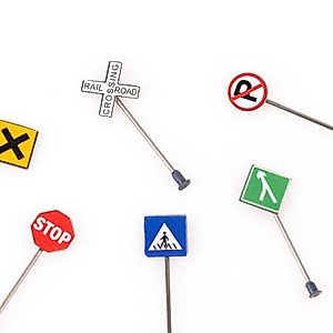 Milageto Pack of 14 1/87 HO Scale Signs Road Scene Decoration Accessory
