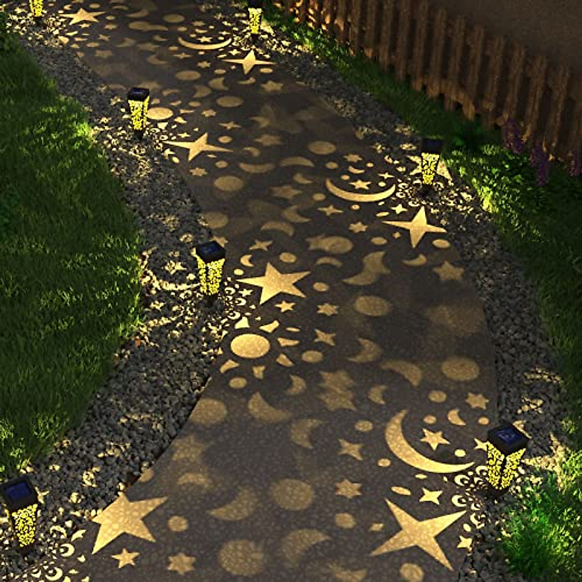 EKQ 8 Pack Small Solar Garden Lights Outdoor Waterproof Decorative Solar Pathway Landscape Lights for Patio Yard Path Backyard Walkway Sidewalk Driveway Decor (8 Pack, Black)