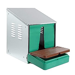 Rural365 Single Chicken Nesting Box, Metal - Curtained Roll Away Egg Nest Box Chicken Laying Boxes Hens Chicken Coop Box