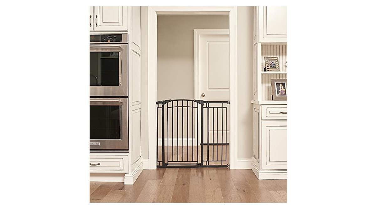 Evenflo Black Metal Walk-Thru Gate for Secure Childproofing