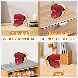 WeiranLife 2024 New Hat Stand for Baseball Caps Display and Organizer,No Install Acrylic Hat Holder for 14 Baseball Caps for Bedroom, Closet, Dresser and Wall 2PCS
