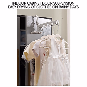 Five Hole Folding Clothes Drying,Folding Portable Travel Hanger, Clothes Hanger Drying Rack with 5 Holes for Balcony, Bathroom, Laundry Room and Outdoor Camping Travel (1 PC)