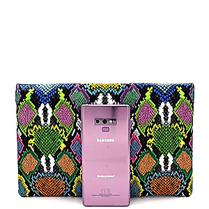 Trendeology Snake Print Leather Envelope Clutch Purse with Crossbody Chain Strap (Envelope Style - Multi)