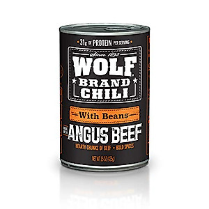 WOLF BRAND Angus With Beans Chili, 15 oz.