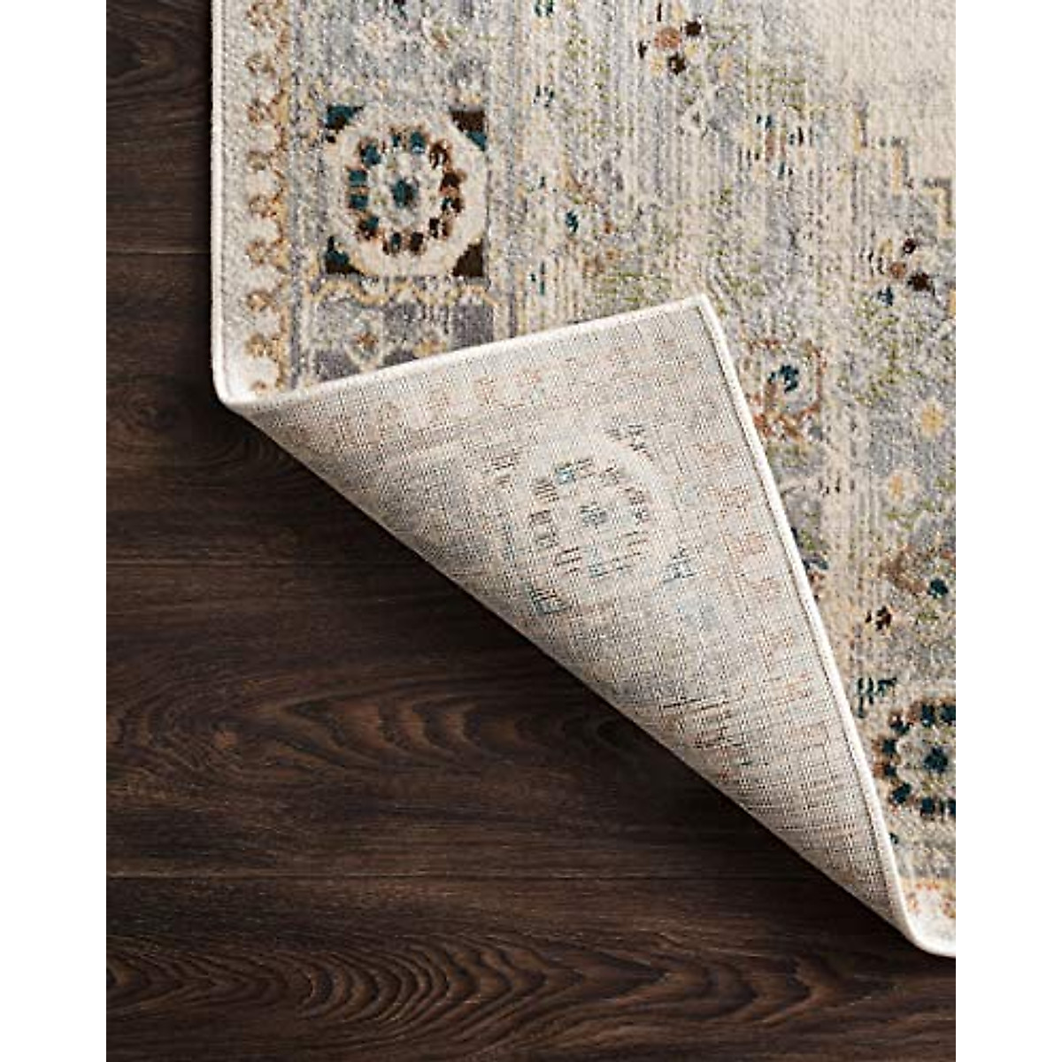 Loloi II Isadora Collection ISA-01 Oatmeal/Silver, Transitional 2'-0" x 3'-0" Accent Rug