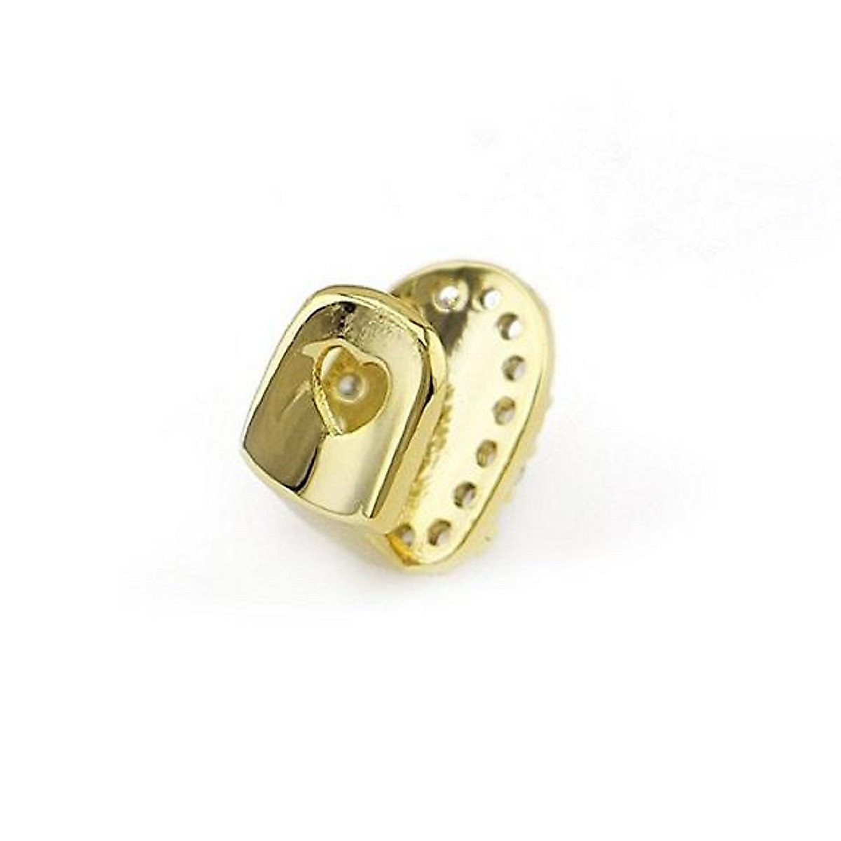 mainlead 14k Gold Pave Full CZ Single Teeth Top Cap Grills Ice Border