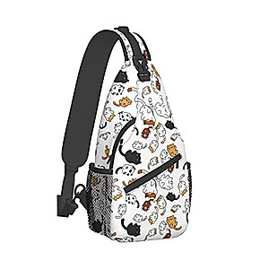 Cute Cartoon Cat Sling Bag Fashion Crossbody Chest Bag Backpack Shoulder Bag For Travel, Hiking, Cycling, Camping