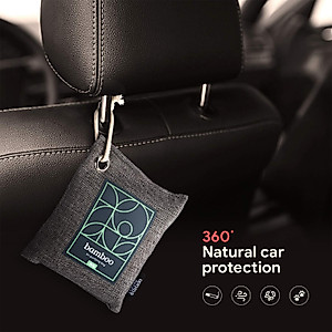 Bamboo Charcoal Air Purifying Bag 4-Pack – Naturally Freshen Air with Powerful Activated Charcoal Bags Odor Absorber – Kid and Pet-Friendly Air Fresheners for Home or Car by House Edition, 4x200g