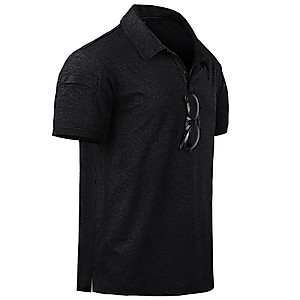 SWISSWELL Men's Tactical Polo Shirt Short Sleeve Army Combat Polo Shirts Military T-Shirt Fast Dry Summer Outdoor