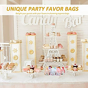 Angooni 200PCS Sheer Organza Gift Bags Wedding Favor Bags with Drawstring, 4x6 Inch Jewelry Pouches Party Festival Candy Bags(10 Colors)