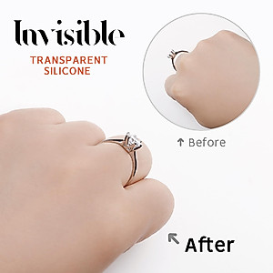 12 Pack Ring Size Adjuster for Loose Rings Invisible Transparent Silicone Guards Clip Noodle Jewelry Tightener Connector Fitter Resizer 4 Sizes Fit Almost Any Ring for Women and Men