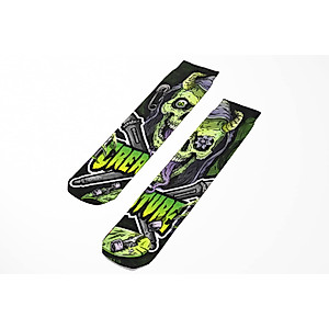 ARIYIDA Unisex Funny Crazy Color 3D Puzzle Stripe Food Pattern Athletic Sports Crew Tube Socks (Skeleton)